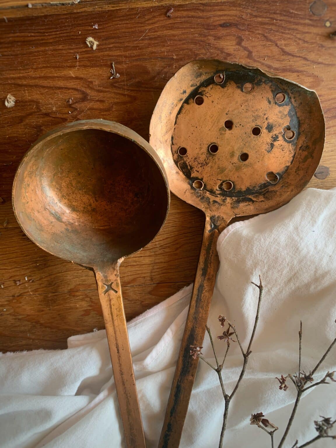 Oversized Primitive Copper Utensils | Vintage Keepers