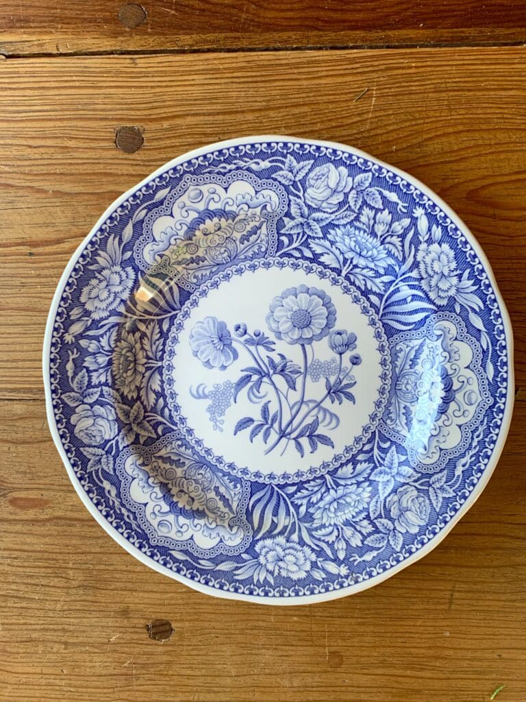 English Spode Blue Floral Plate | Vintage Keepers