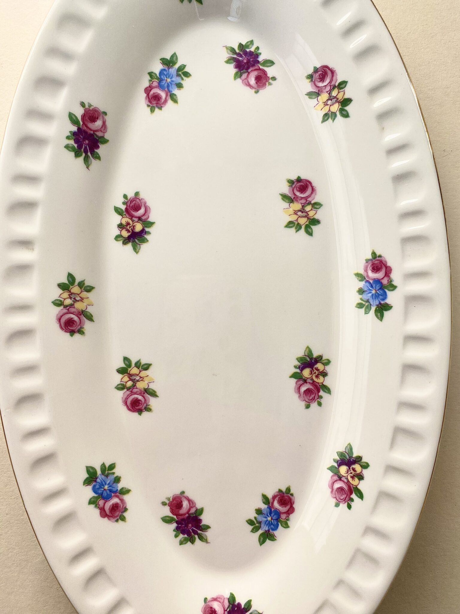 Floral Oval Relish Dish | Vintage Keepers