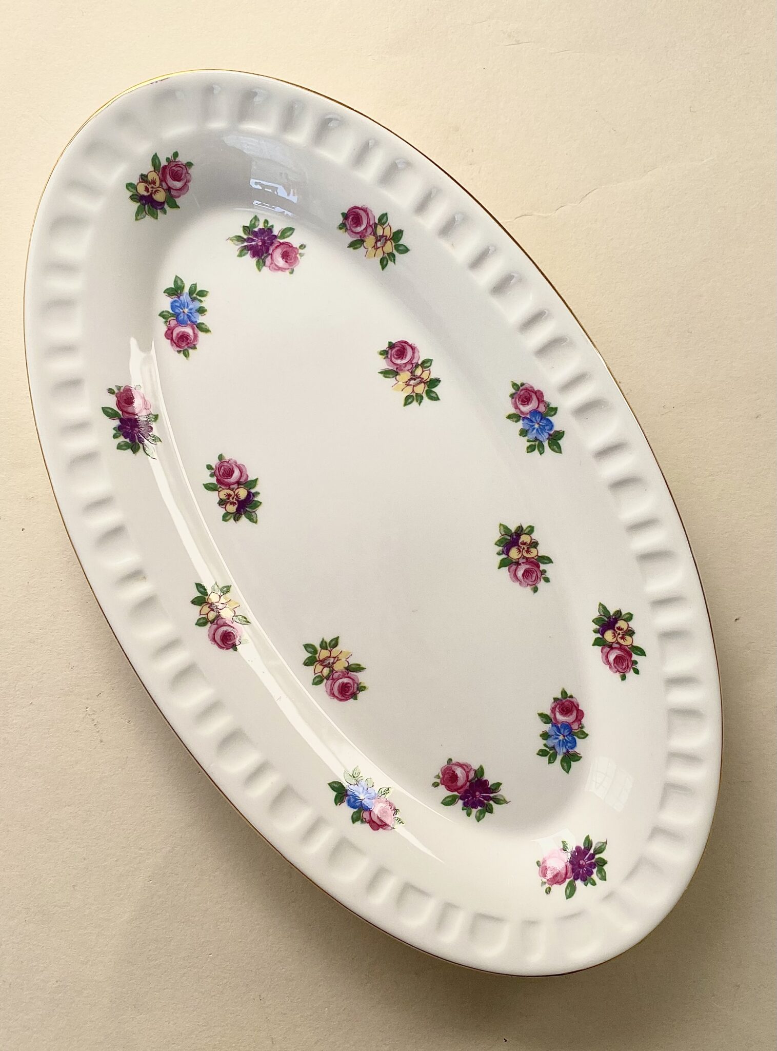 Floral Oval Relish Dish | Vintage Keepers