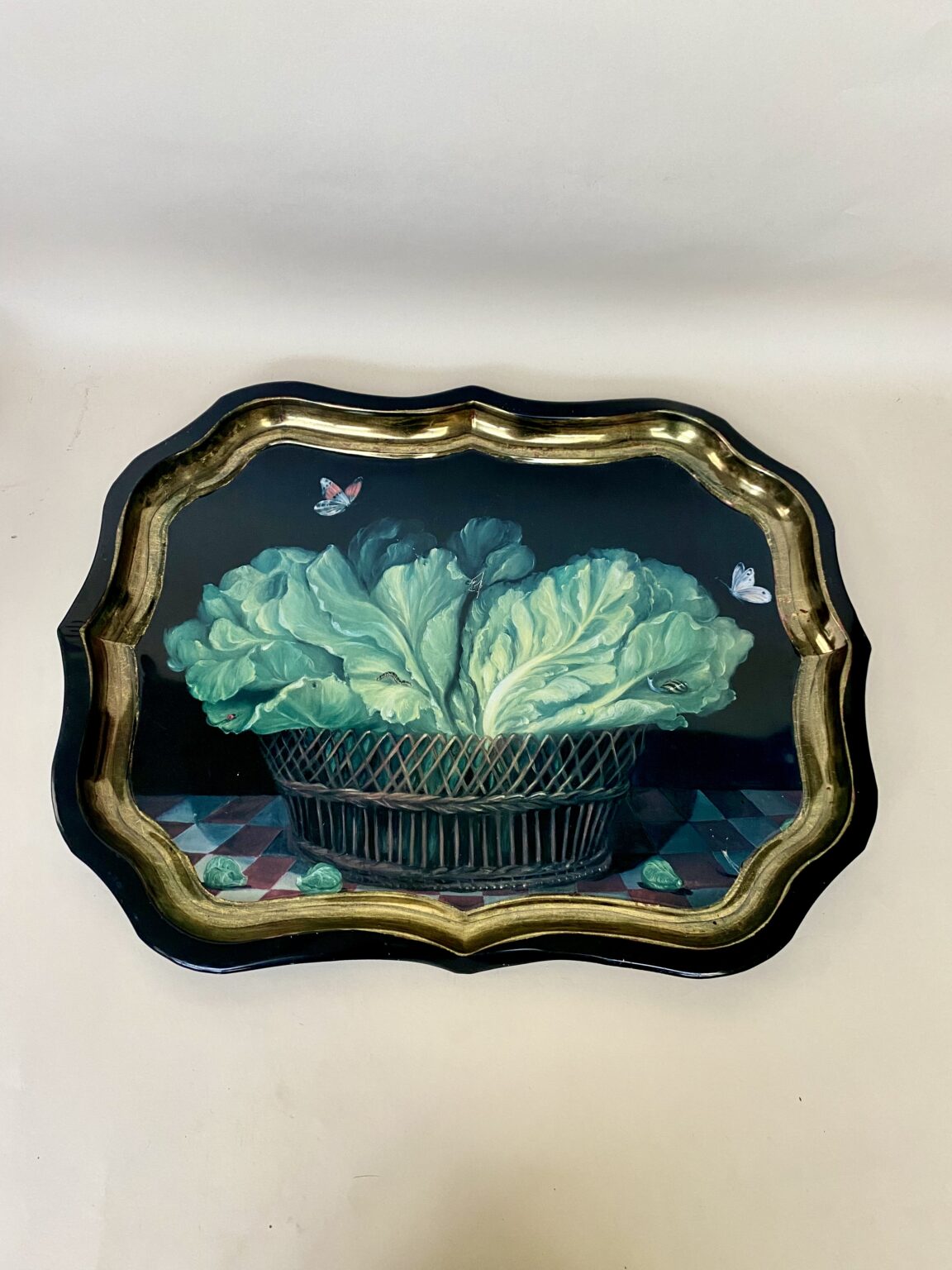 Large Painted Metal Tray | Vintage Keepers