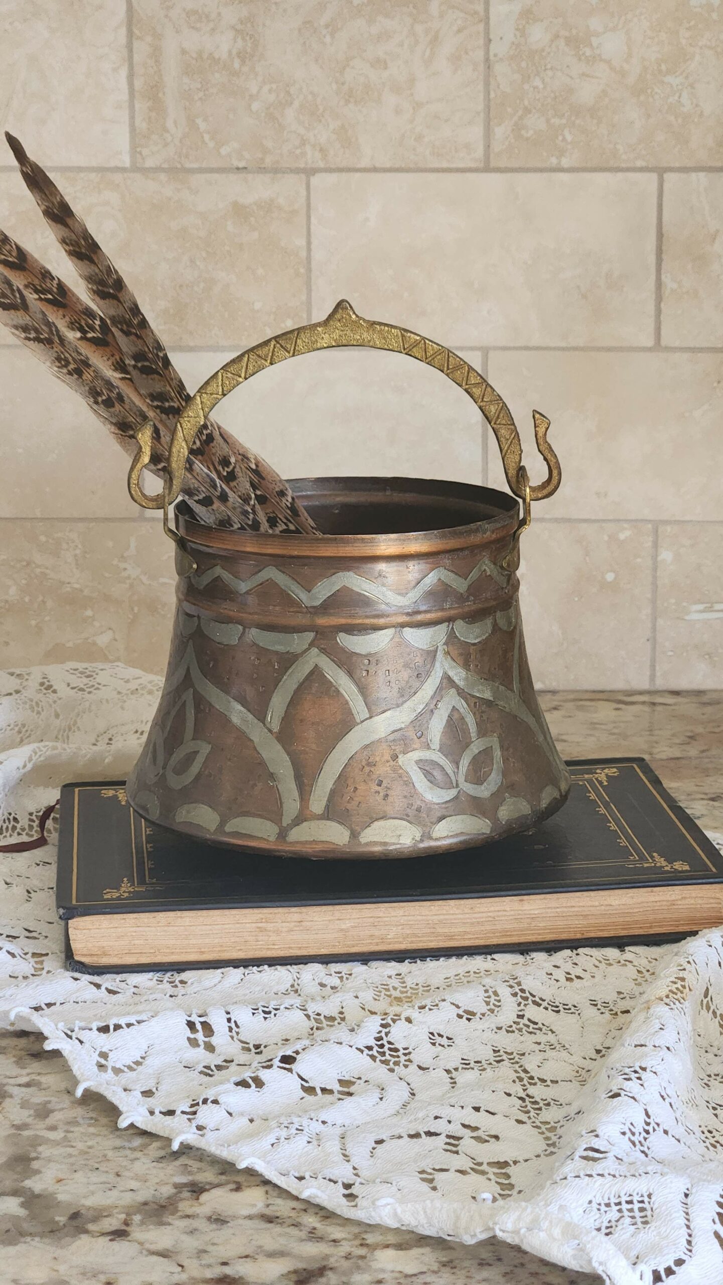 Turkish Copper Yogurt Pot with Brass Handle | Vintage Keepers