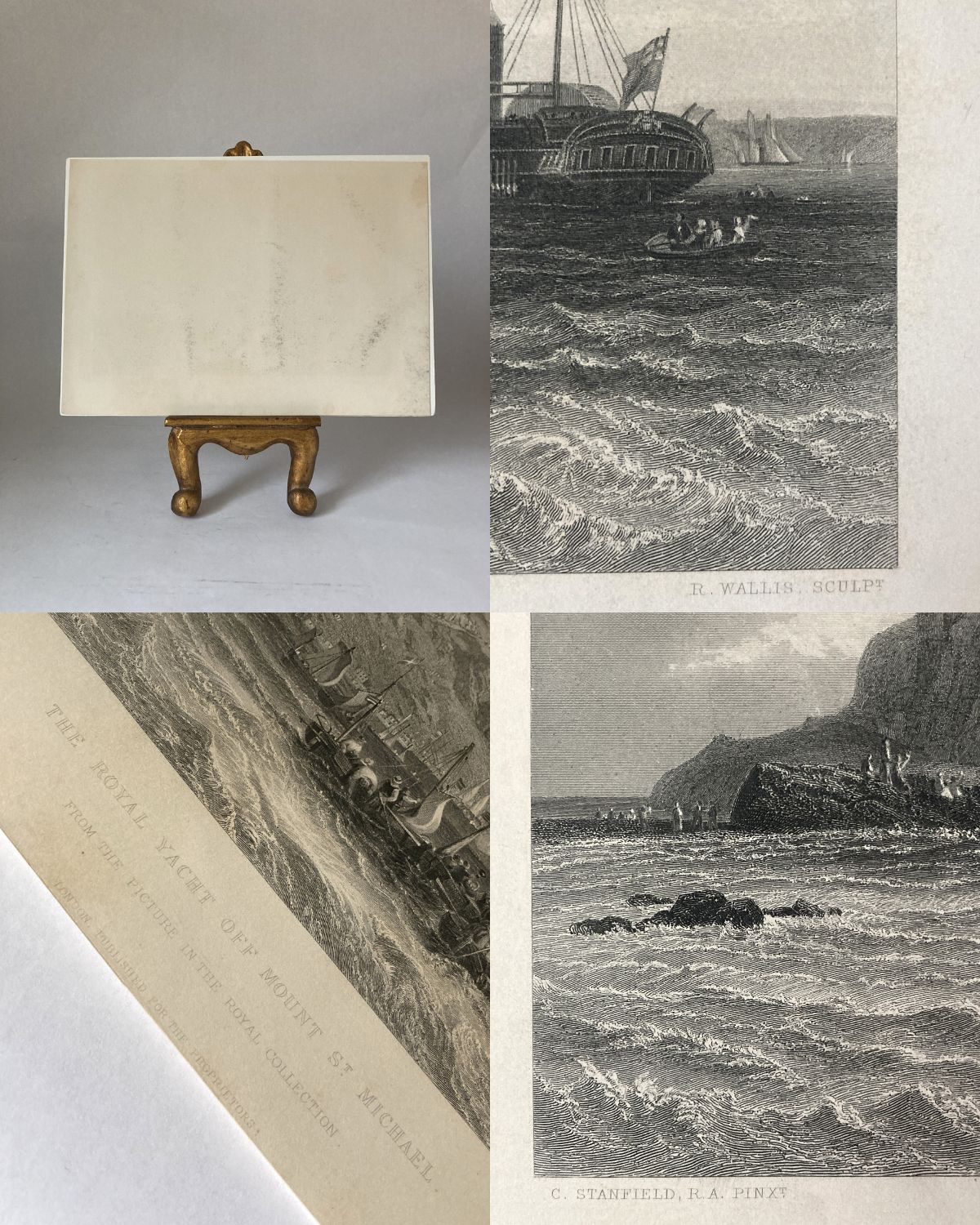 Antique Engraving The Royal Yacht Off Mount St. Michael by R. Wallis ...