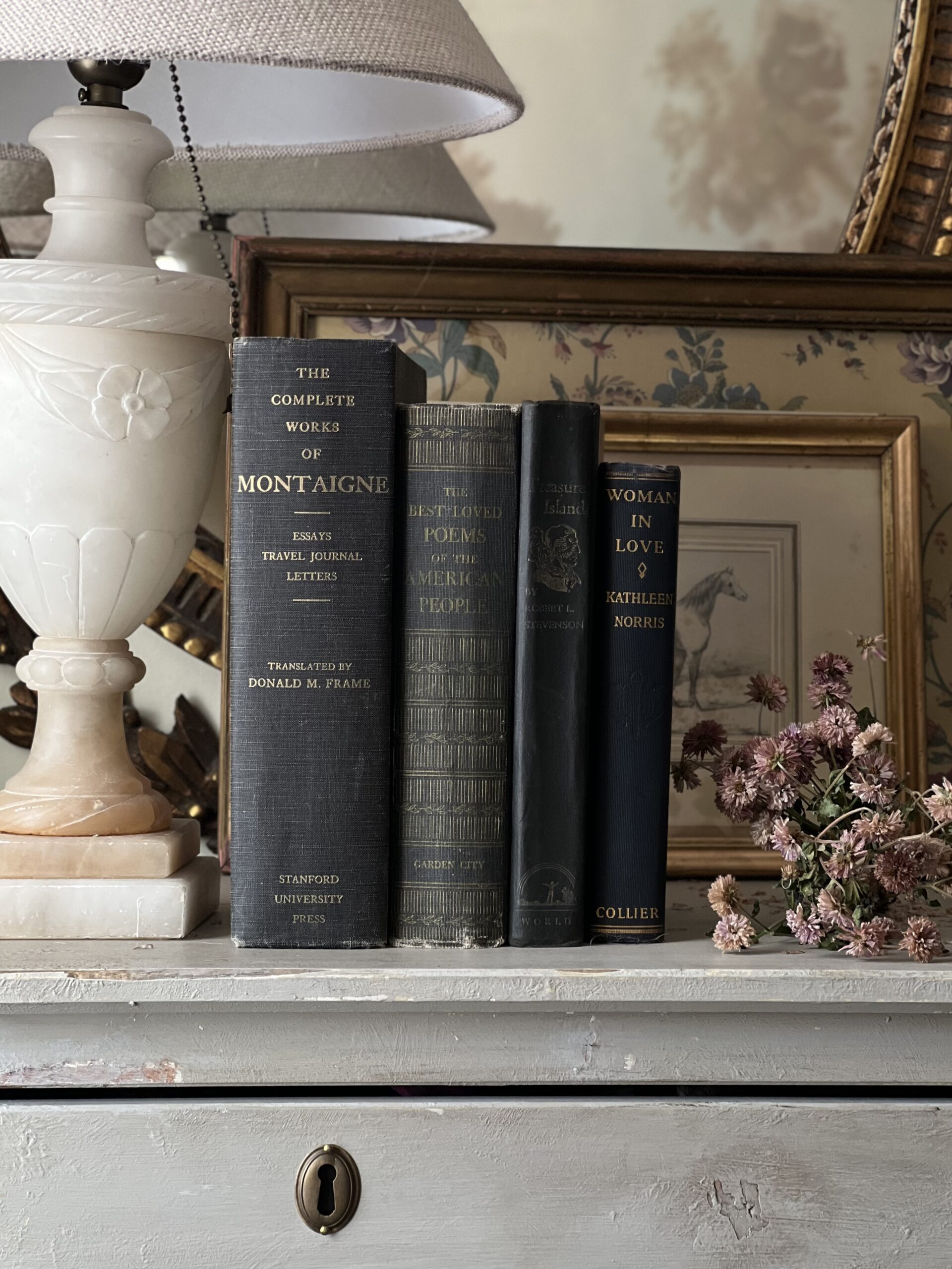 Set of Four Navy Blue Book Collection | Vintage Keepers